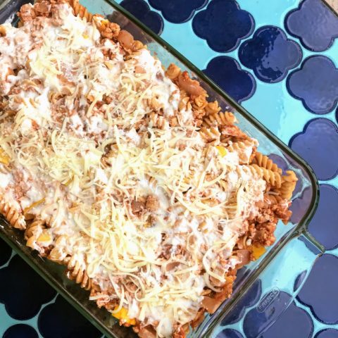 High Protein Three Cheese Pasta Bake