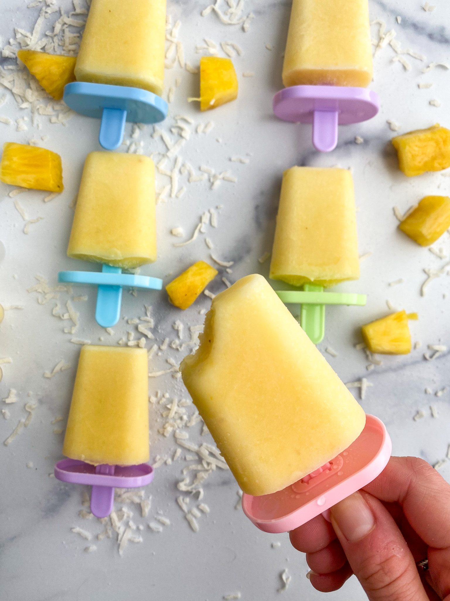 Virgin Pina Colada Popsicles