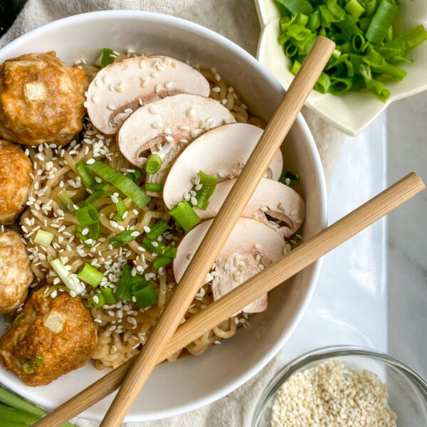 High Protein Meatball Ramen Bowl