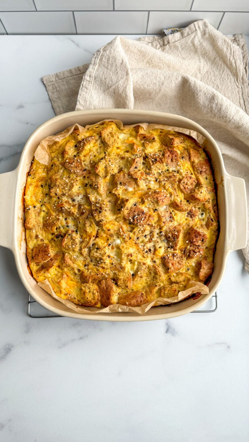 Protein-Packed Everything Bagel Breakfast Casserole